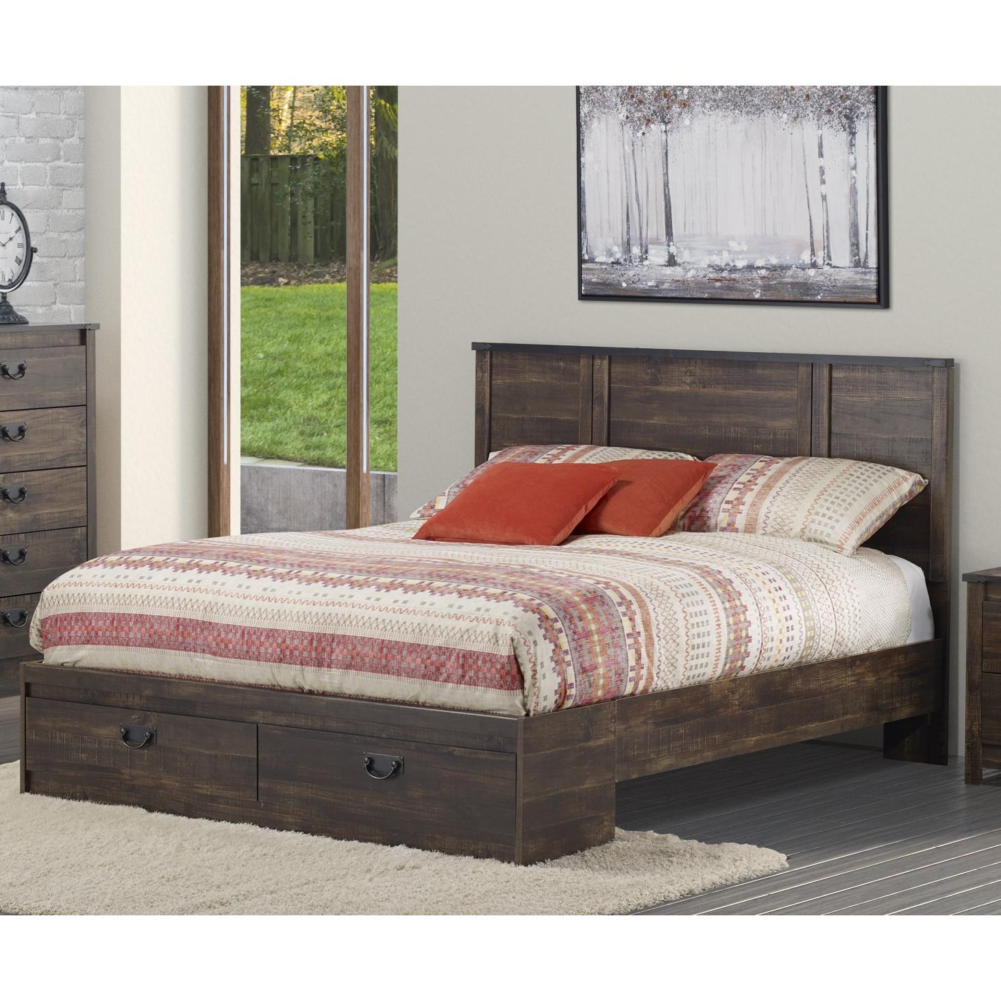 Dynamic Furniture Hunter Queen Panel Bed with Storage 634-613/634-438/