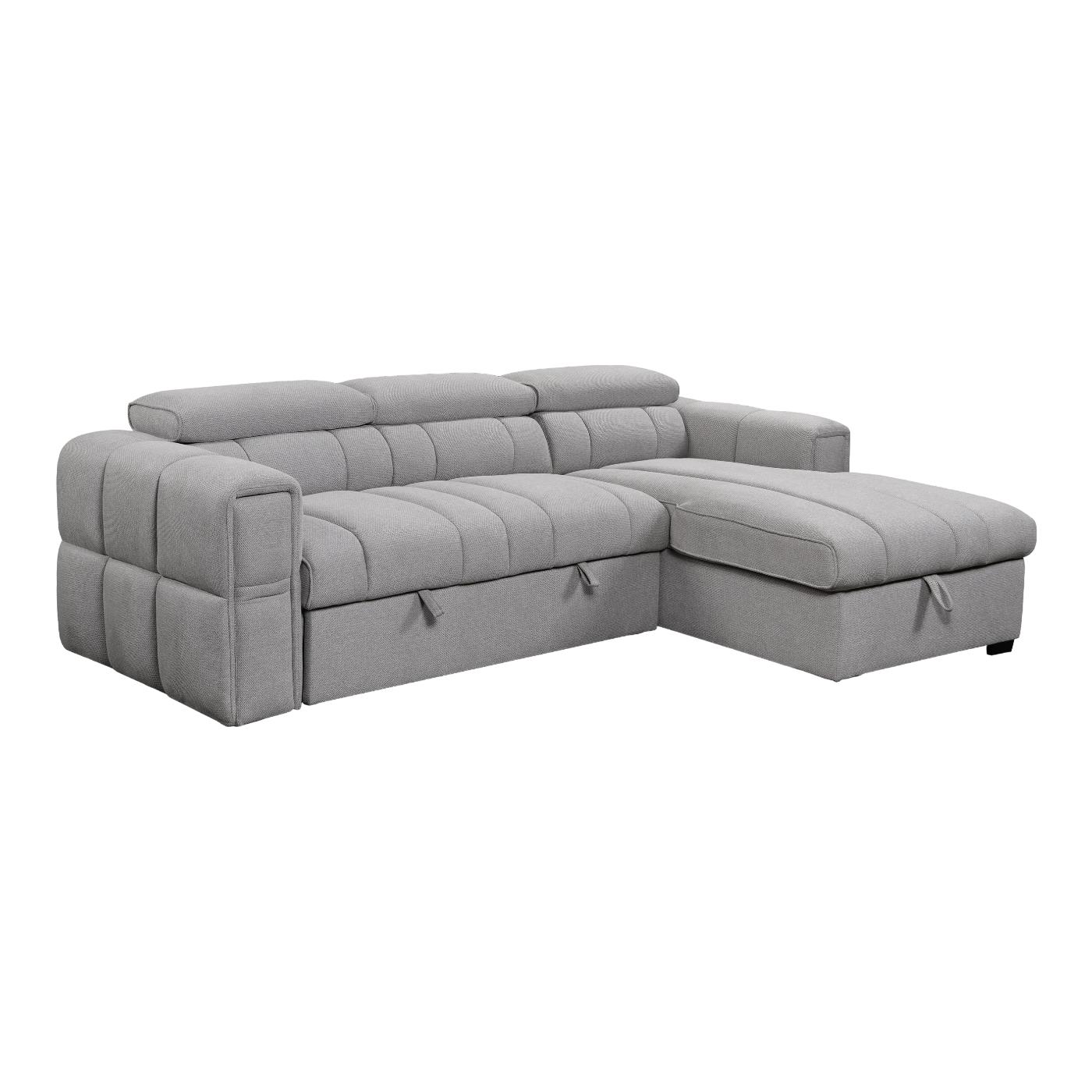 Primo International Timon 2 pc Sectional Sofa Bed - Grey