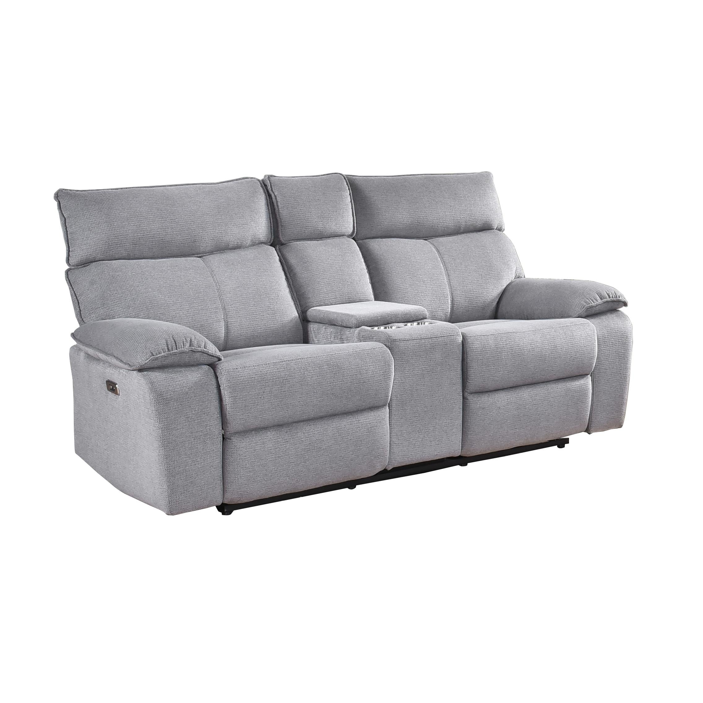 Mazin Furniture Casper 99077P-GRY-2C Power Double Reclining Loveseat w